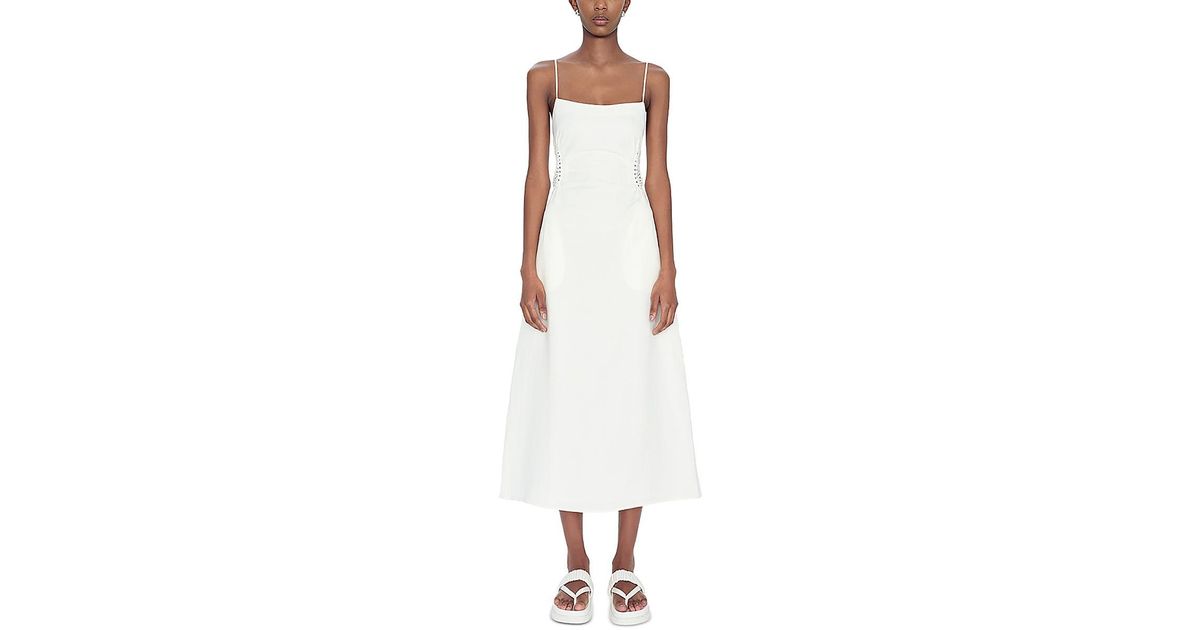 Jonathan Simkhai Crochet Linen Fit & Flare Dress in White | Lyst