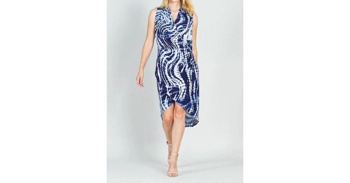 Clara Sunwoo Crossover Tulip Hem Dress in Blue | Lyst