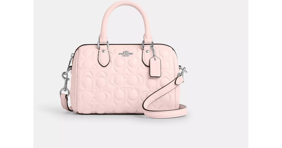 COACH Mini Rowan Crossbody Bag in Pink | Lyst