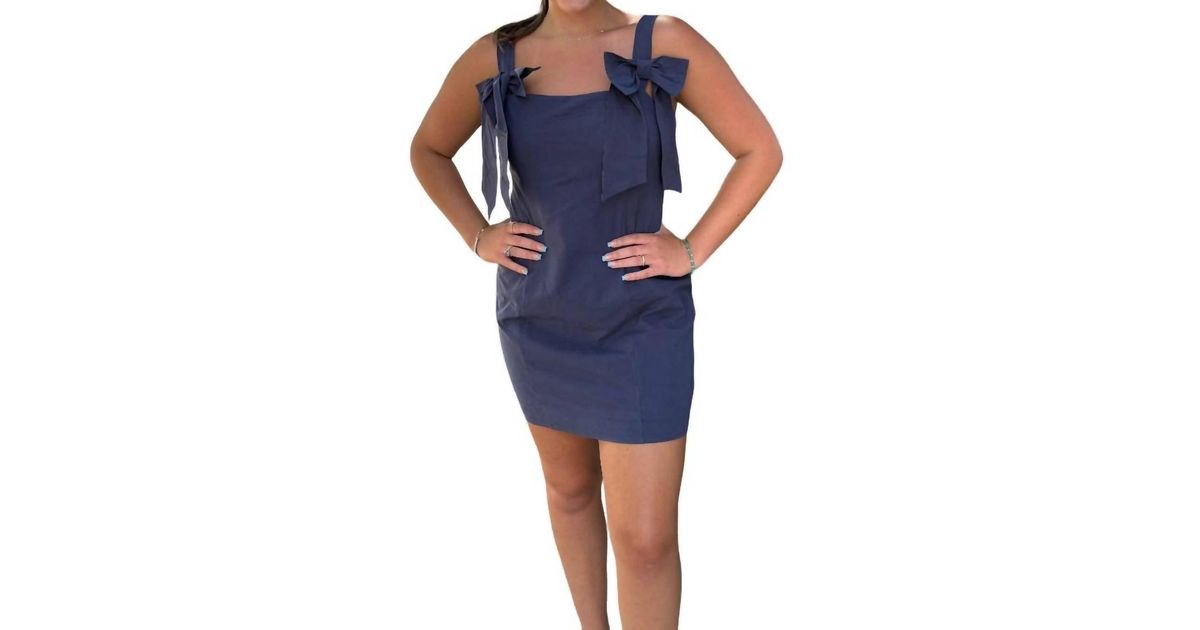 TCEC Bow Dress in Blue | Lyst