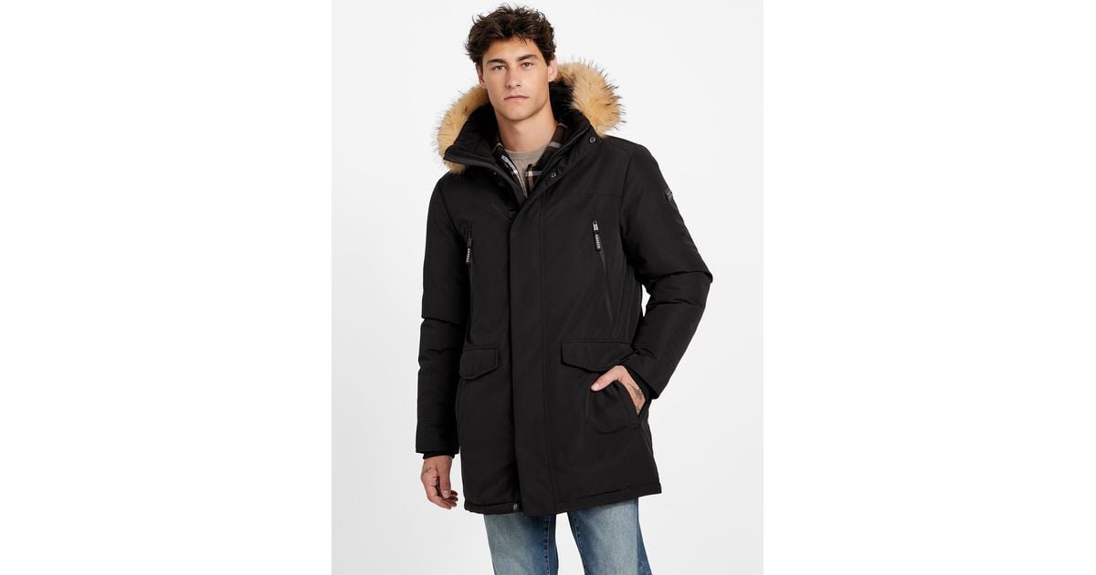 Guess Eco Leon Parka in Black for Men | Lyst