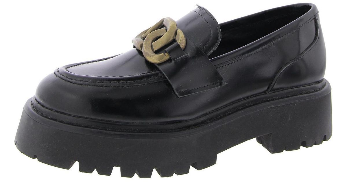 Steve Madden Rover Leather Embellished Loafers in Black | Lyst
