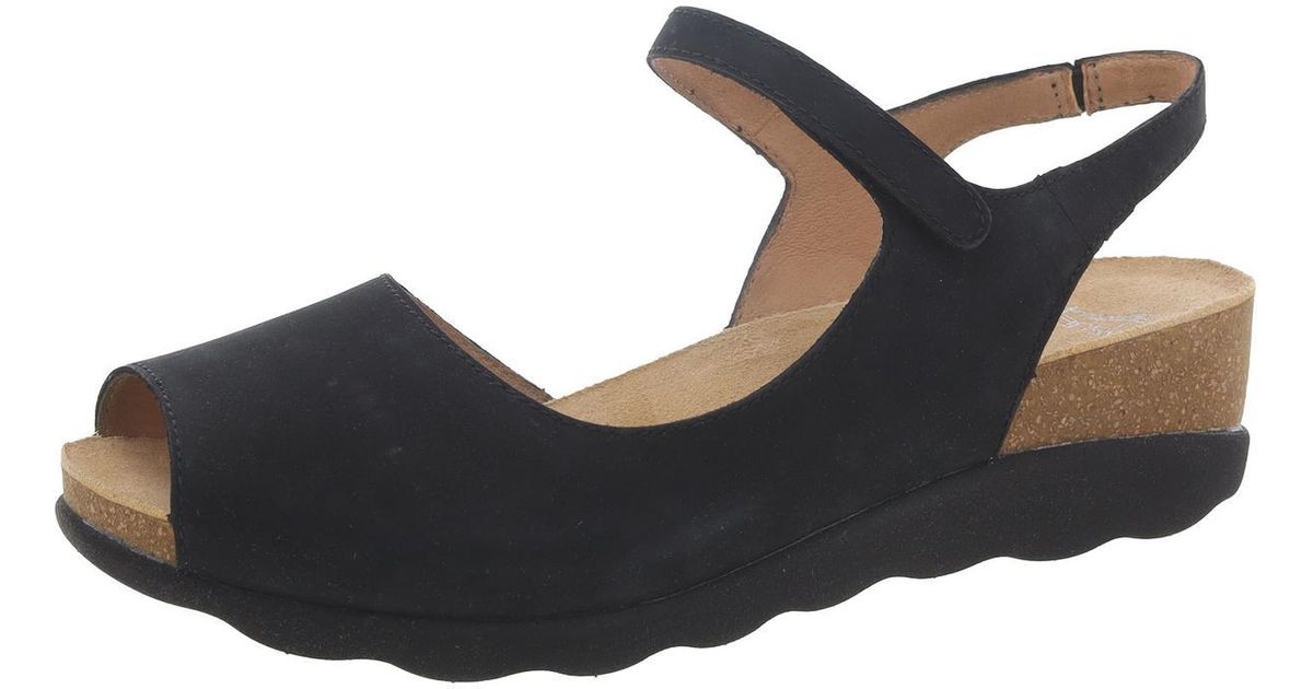 Dansko Marcy Milled Leather Peep Toe Wedge Sandals in Black | Lyst