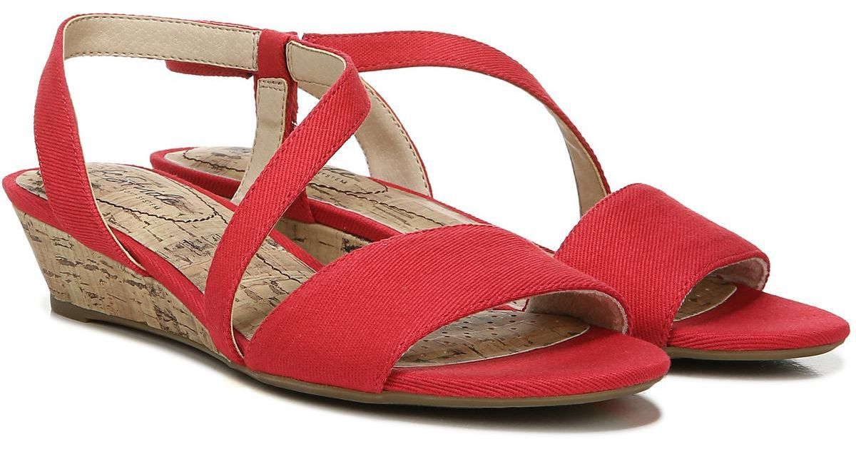 LifeStride Yasmine Strappy Slip On Wedges in Metallic | Lyst