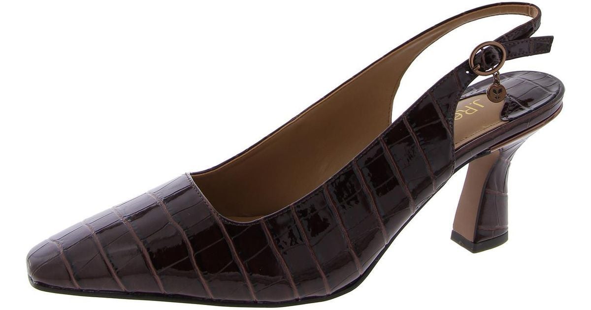 J. Reneé Faux Leather Square Toe Pumps in Brown | Lyst