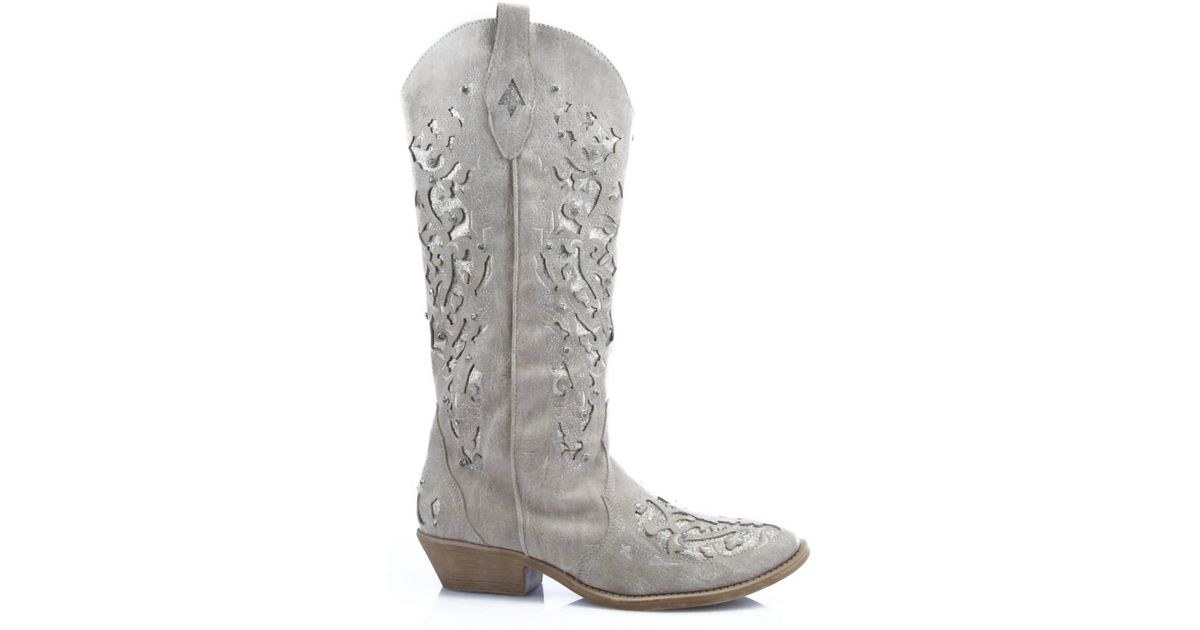 Very G Allie Sparkle Boot in Gray | Lyst