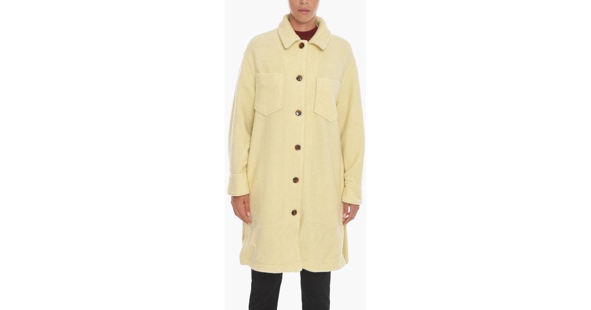 Samsøe & Samsøe Boiled Wool Blend Diora Coat in Natural | Lyst