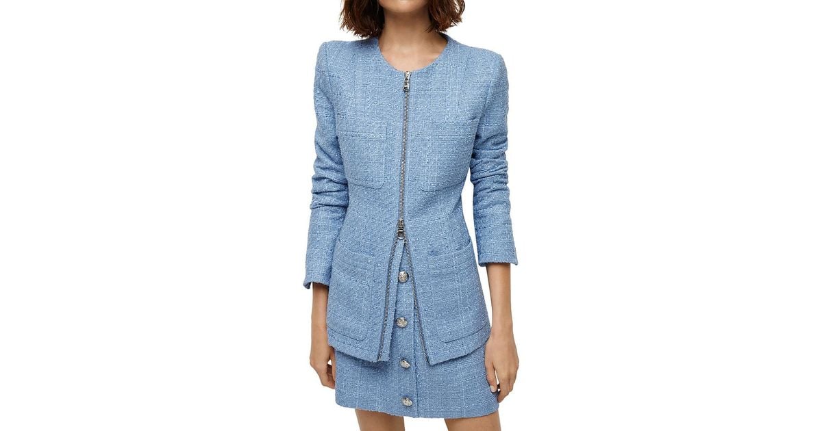 Veronica Beard Agni Dickey Tweed Suit Separate Collarless Blazer in ...