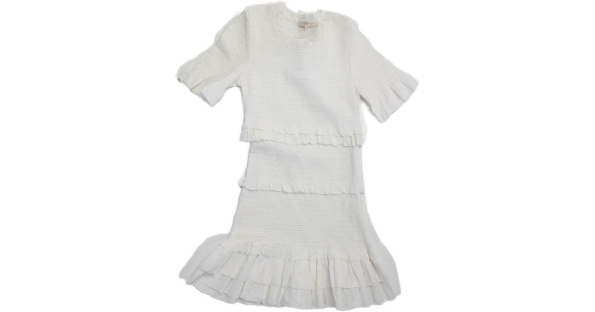 LoveShackFancy Love Shack Fancy Cotton Short Sleeve Ruffle Trim Dress ...