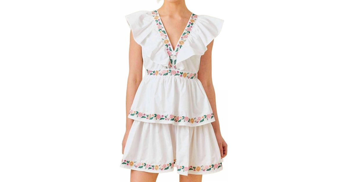 Main Strip Rosemary Mini Dress in White | Lyst