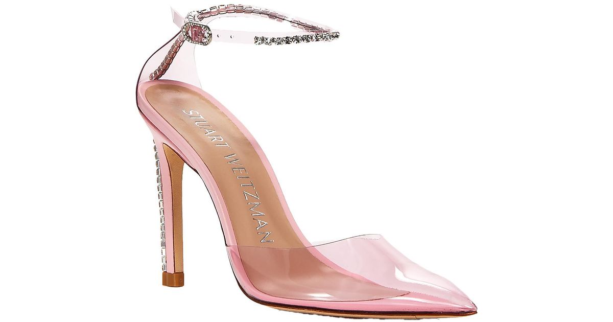 Stuart Weitzman Padded Insole Pointed Toe Pumps in Pink | Lyst