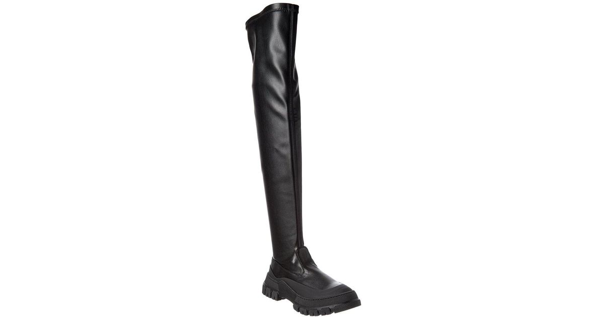 Weekend Max Mara Ballata Leather Thigh-High Boot in Black | Lyst
