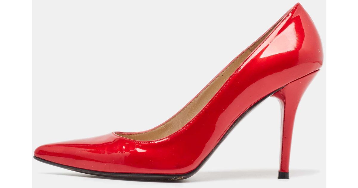 Stuart Weitzman Patent Leather Stuart Pumps in Red | Lyst