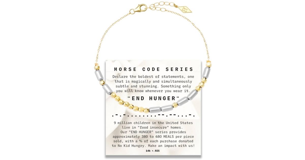 Elliot Young "Morse Code" Series End Hunger Chain Bracelet in White | Lyst