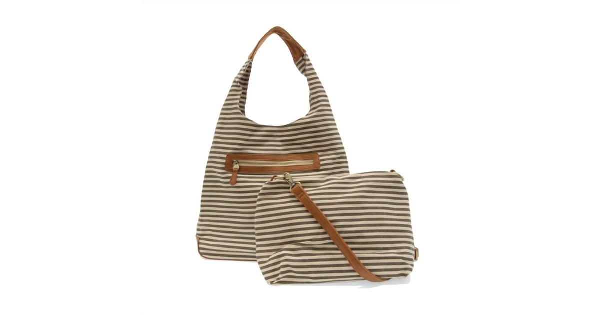 Joy Susan April Canvas Hobo Bag in Brown | Lyst