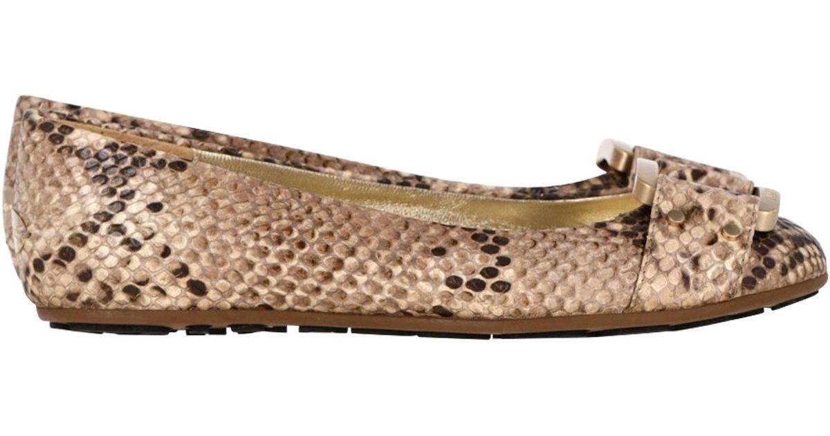 Jimmy Choo Morse Snakeskin Embossed Ballet Shoes in Natural for Men | Lyst