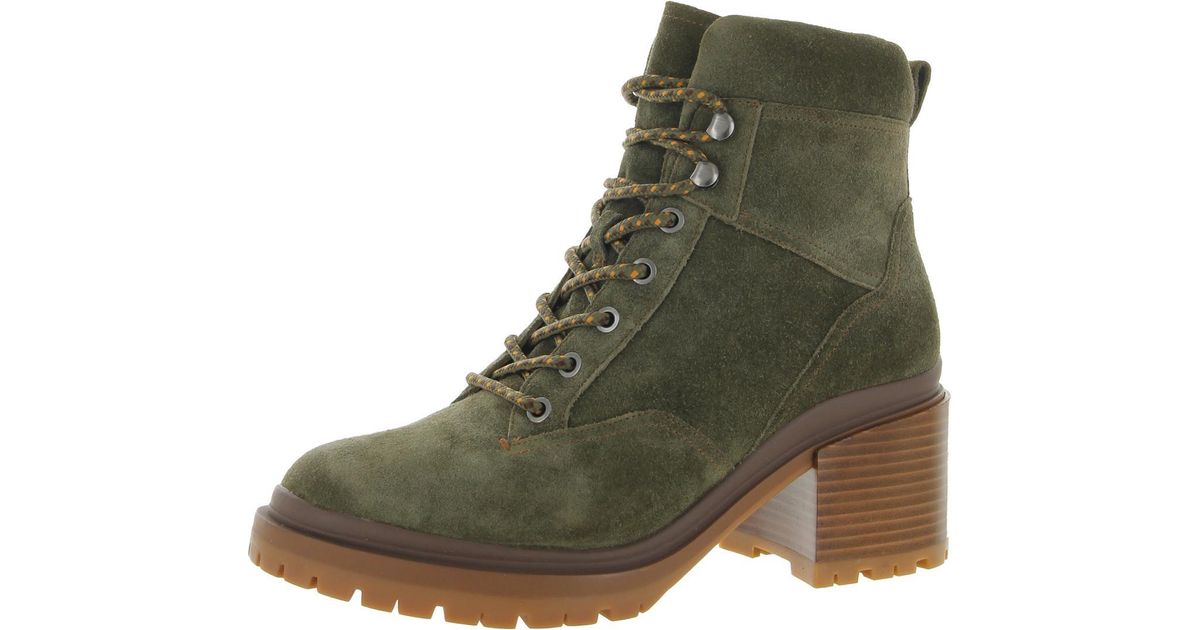 Naturalizer Trillis Lugged Sole Leather Combat & Lace-Up Boots in Green ...