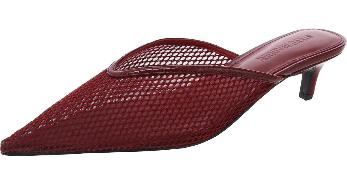 Steve Madden Livia Padded Insole Mesh Kitten Heels in Red | Lyst