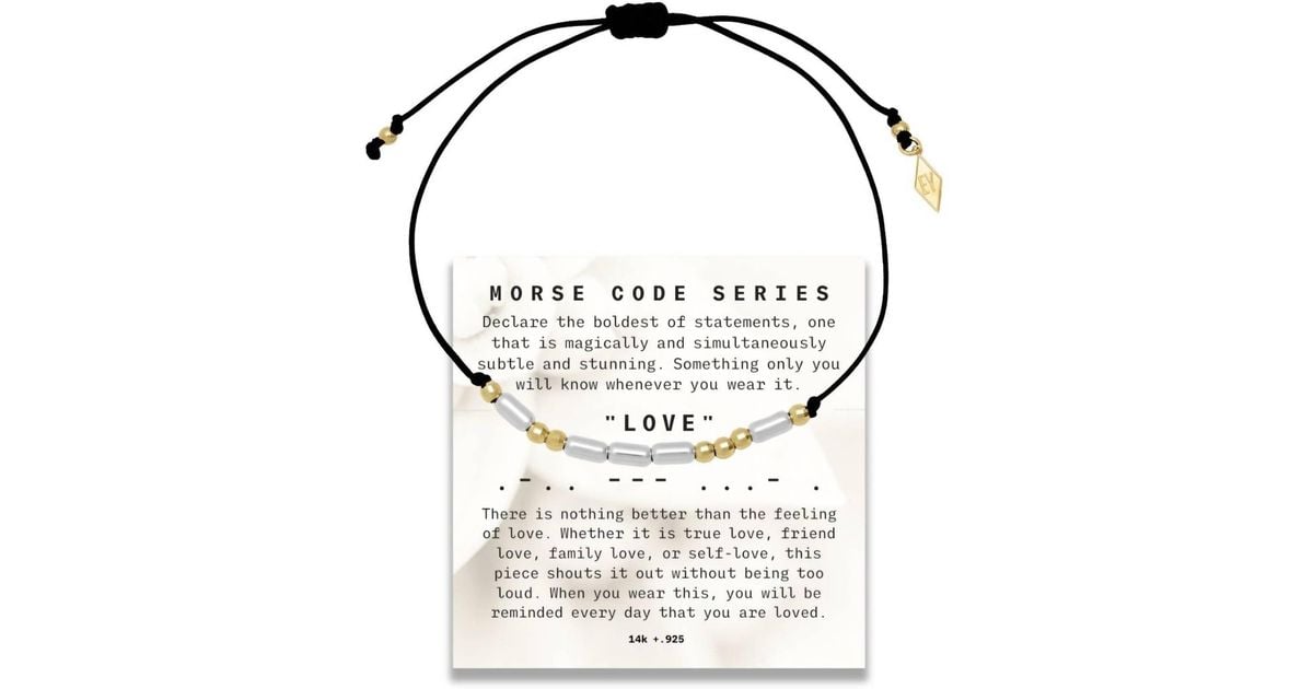Elliot Young "Morse Code" Series Love Cord Bracelet in White | Lyst