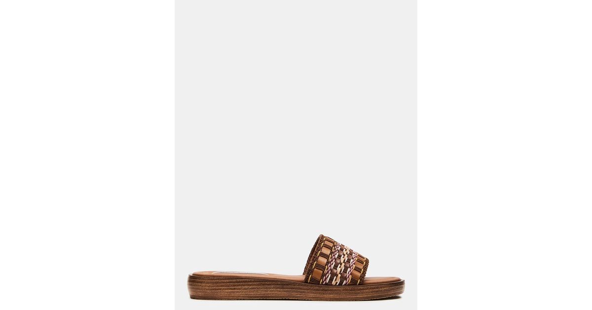 Steve Madden Luella Slide Sandals in Brown | Lyst