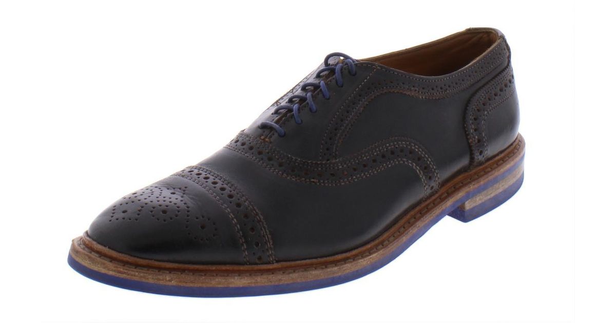 Allen Edmonds Strandmonk Leather Cap Toe Wingtip Shoes in Black for Men ...