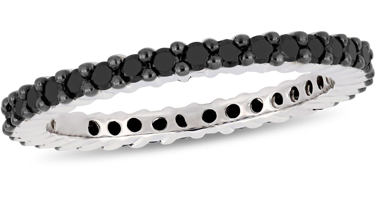 Mimi & Max 1Ct Tw Diamond Eternity Ring Sterling in Black | Lyst