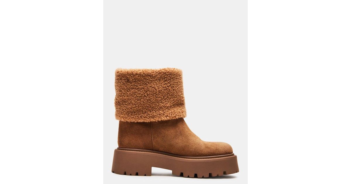 Steve Madden Blizzard Tan Suede Boots in Brown | Lyst