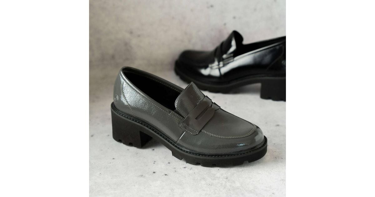 Remonte Leather Loafer Shoes in Black | Lyst