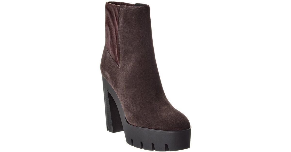 Rebecca Minkoff Janinepmbt Suede Bootie in Brown | Lyst
