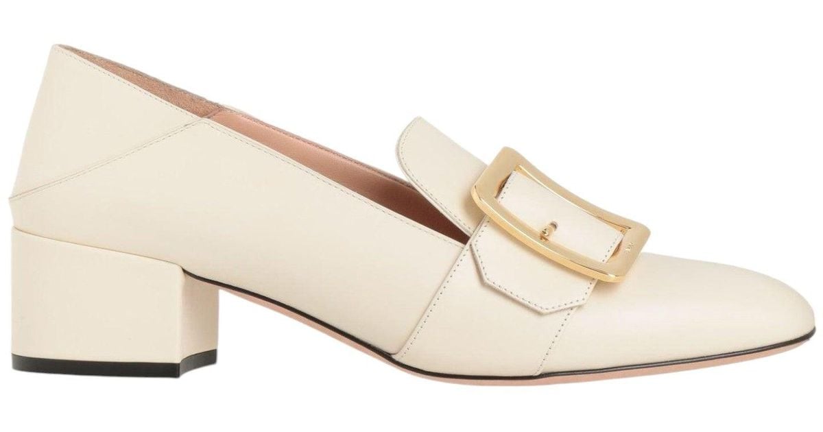 Bally Janelle 6222758 Bone Calf Plain Leather Pumps in Natural | Lyst