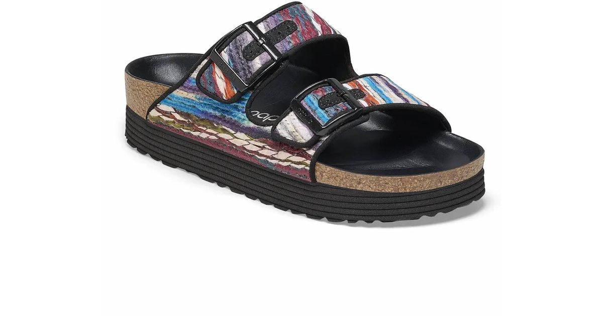 Birkenstock Arizona Papillio Platform Textile in Blue | Lyst