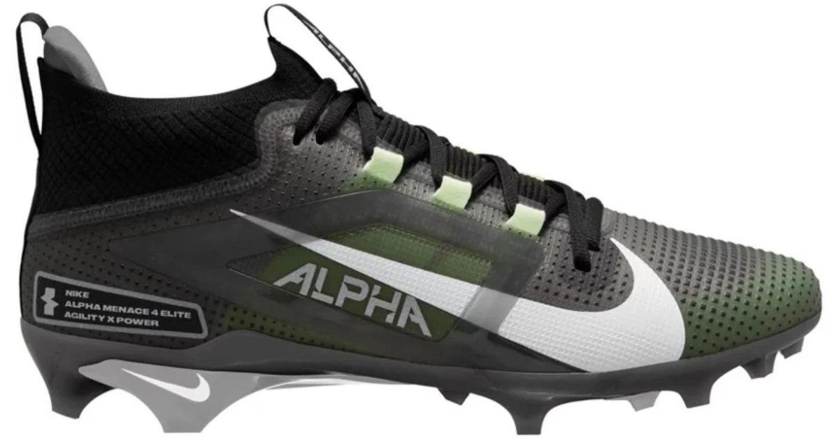 Nike Alpha Menace Elite 4 Smoke Football Cleats Nin928 in Black for Men ...