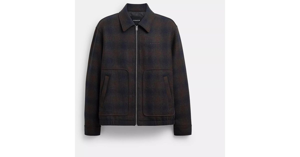 COACH Wool Short Jacket in Black for Men | Lyst