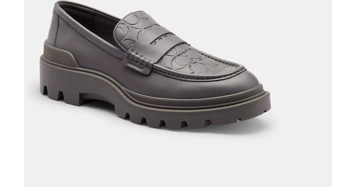 COACH Platform Loafer With Signature Print in Gray for Men | Lyst
