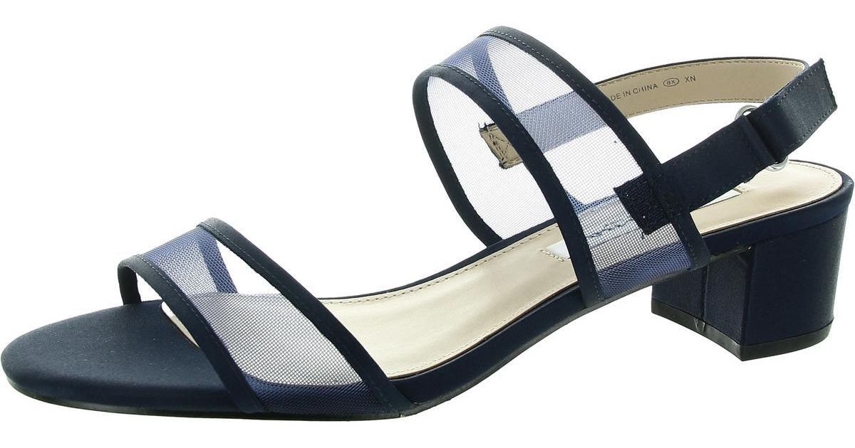 Nina Mesh Inset Leather Slingback Heels in Blue | Lyst