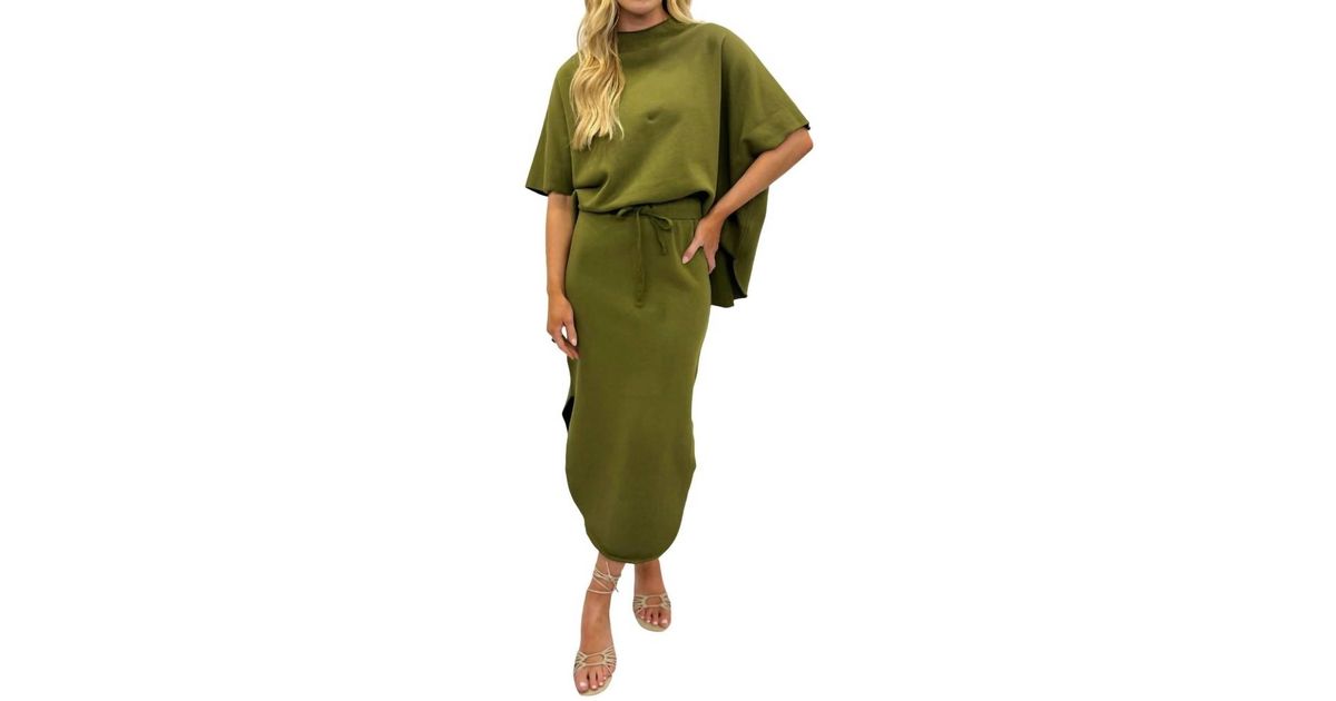 Carole Christian Midi Skirt in Green | Lyst