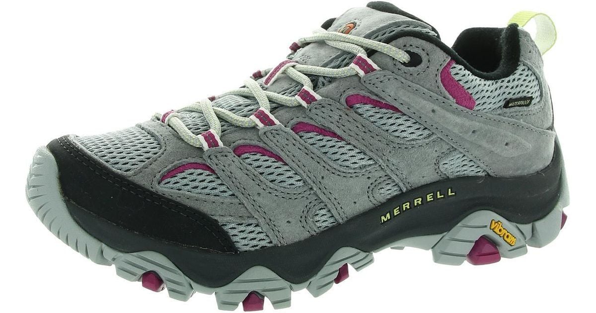 Merrell Moab 3 Wp Lace-Up Suede Running & Training Shoes in Gray | Lyst