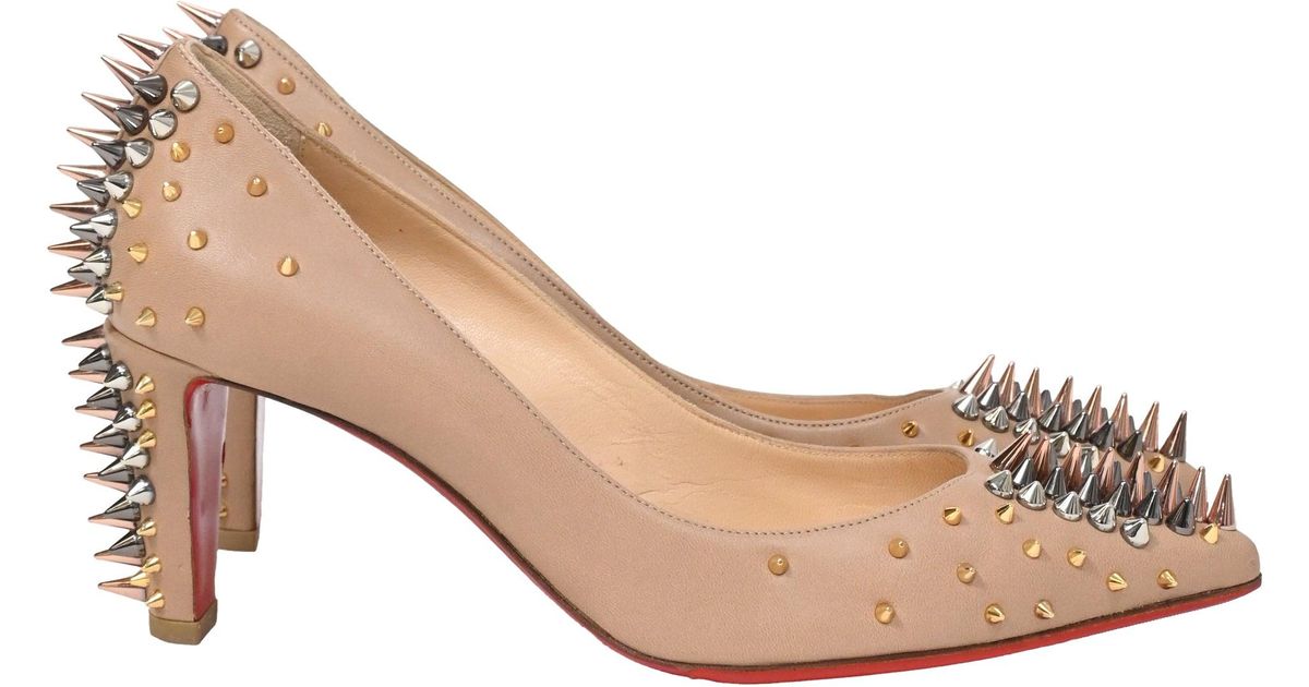 Christian Louboutin Goldopump 70 Spike Pointed Pumps in White | Lyst