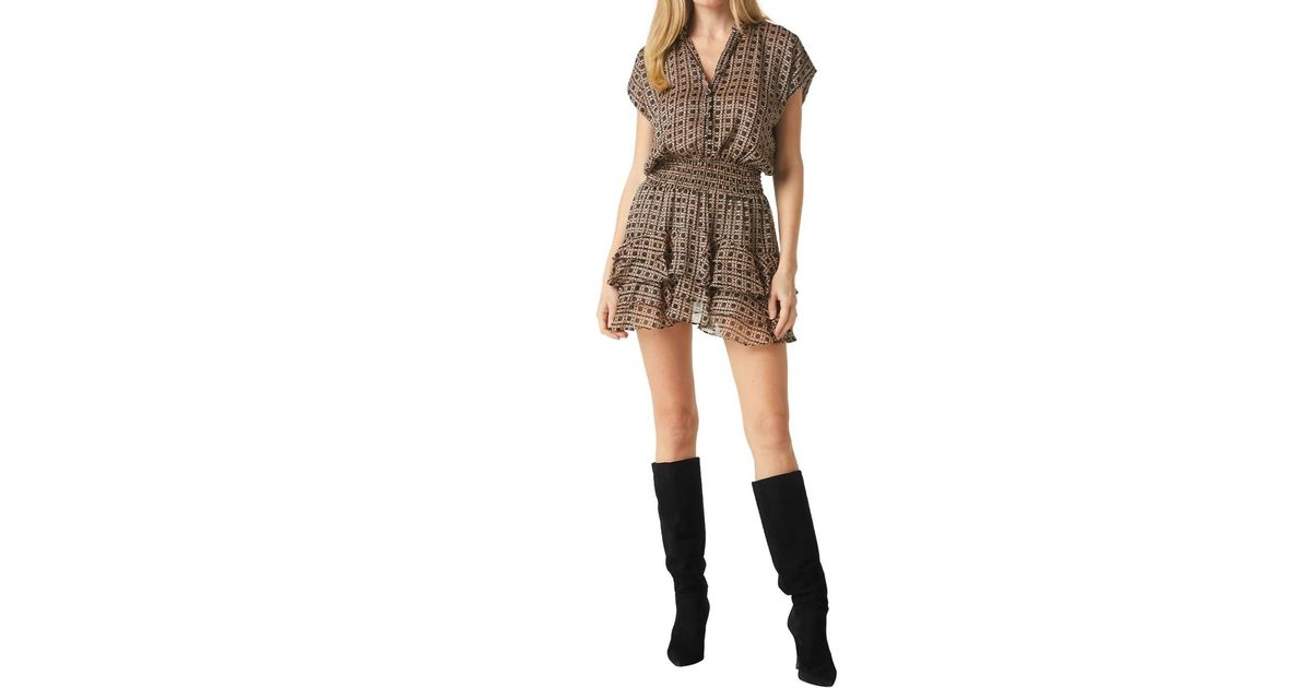 MISA Los Angles Evie Mini Dress in Natural | Lyst