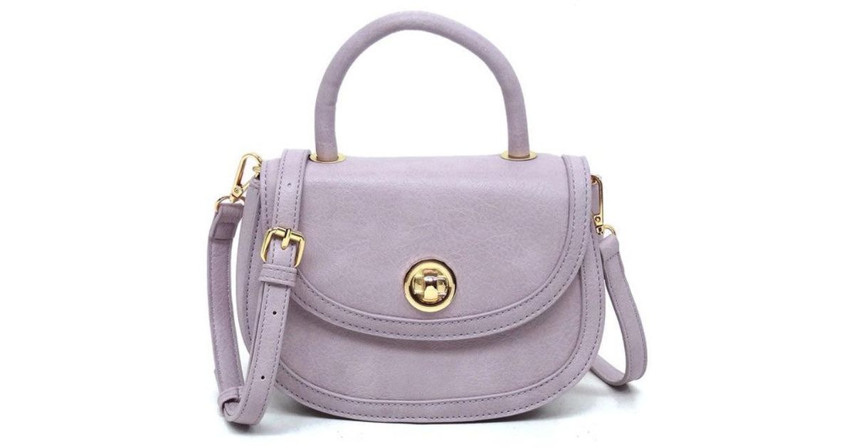 Fashnzfab Fashion Flap Saddle Satchel in Purple | Lyst