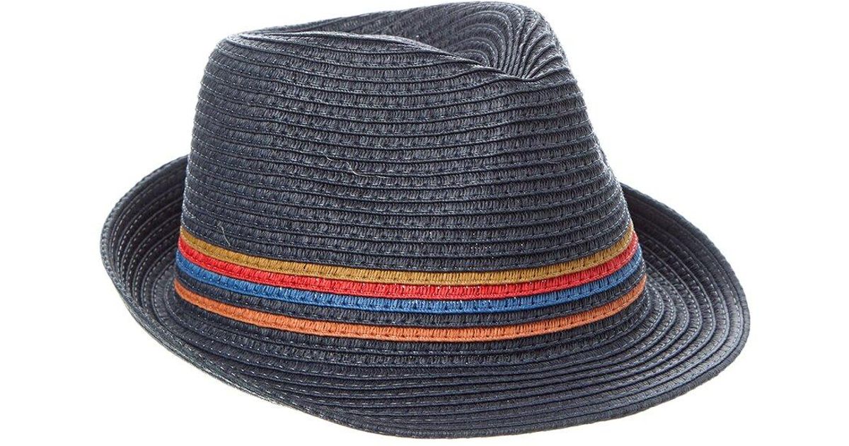 Paul Smith Trilby Artist Stripe Hat in Blue for Men | Lyst