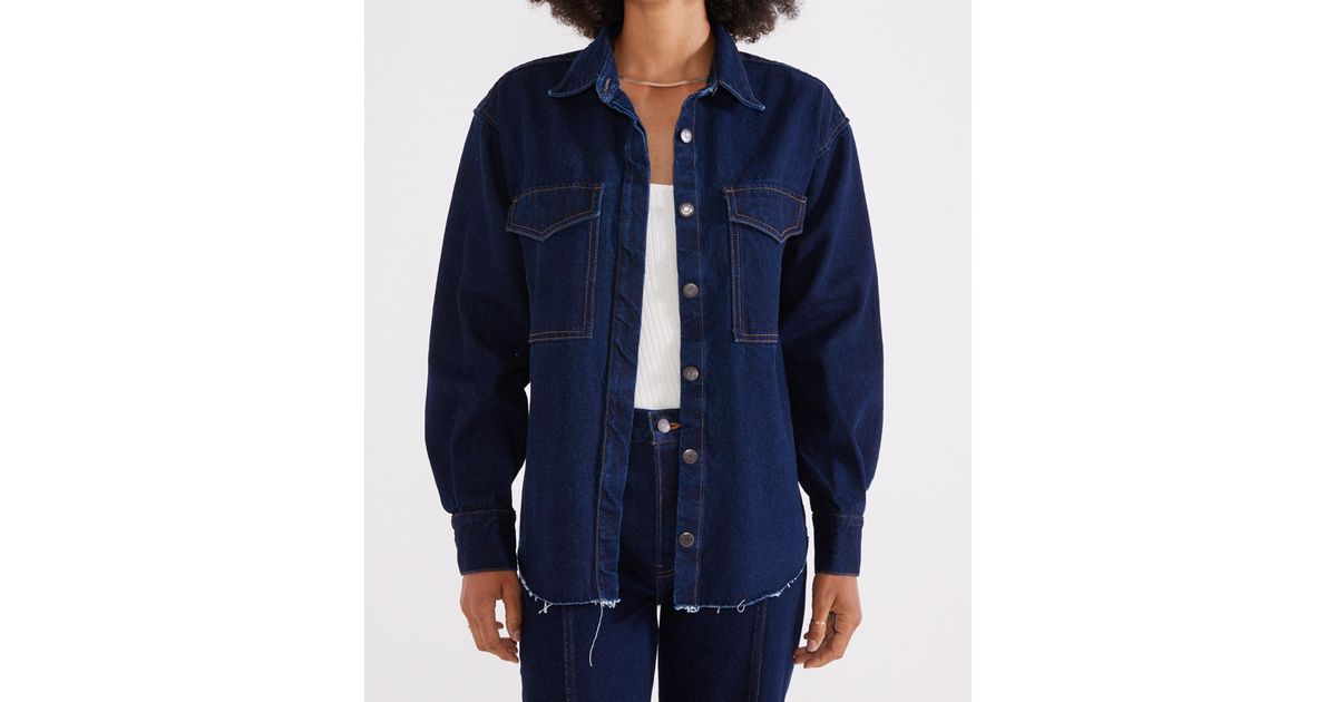 eTica Anary Dark Denim Button Shirt in Blue | Lyst