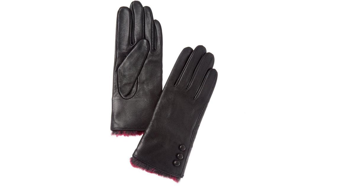 Surell Leather Gloves in Black | Lyst