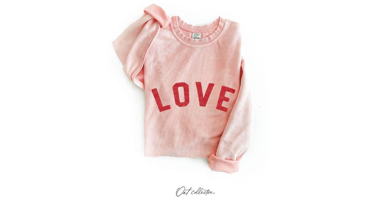Oat Collective Love Thermal Vintage Pullover in Pink | Lyst