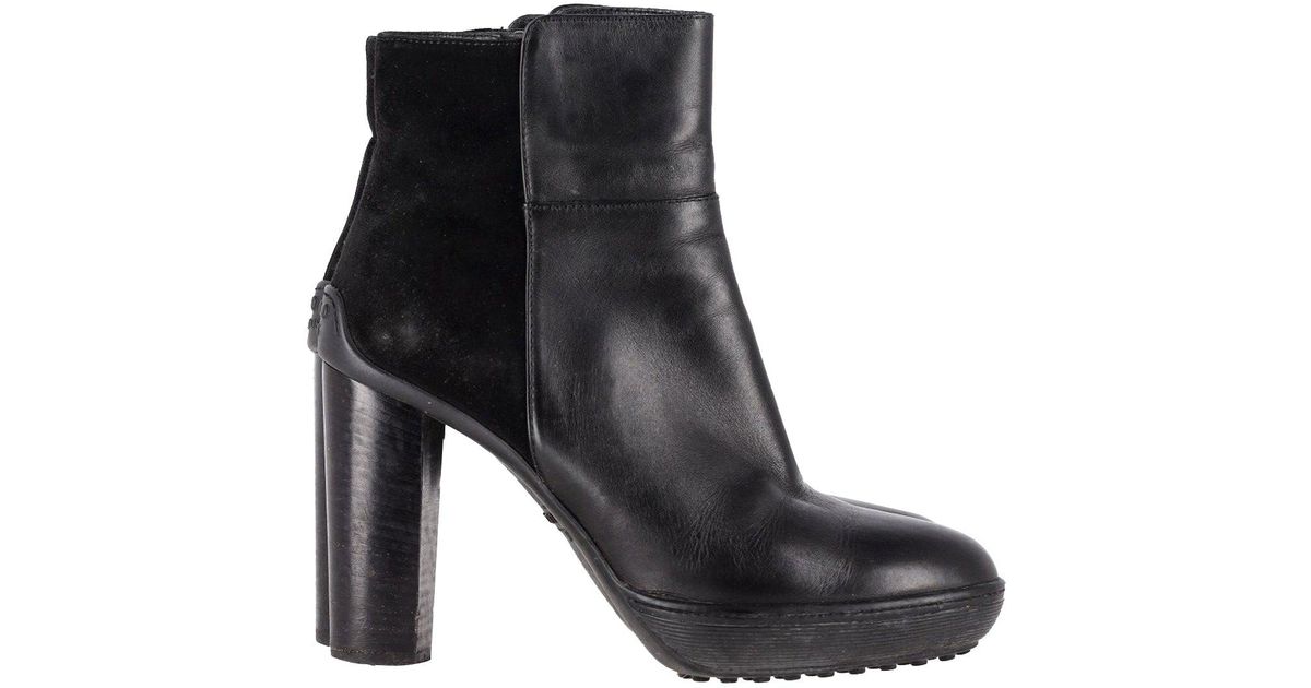 Tod's High Heel Ankle Boots in Black | Lyst