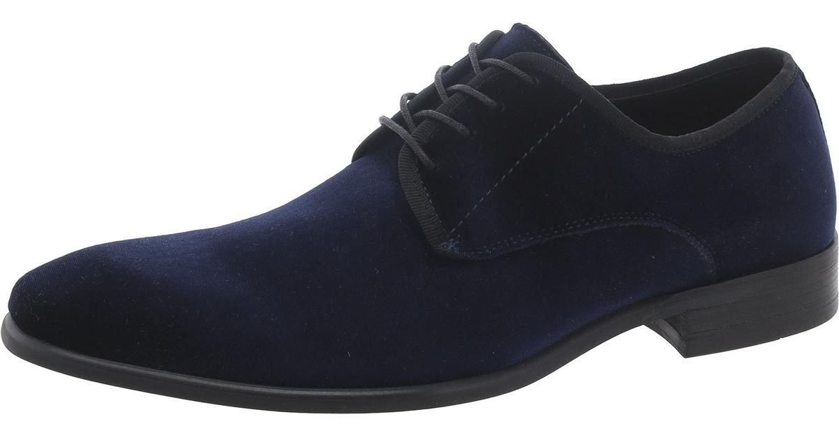 Steve Madden Brytonn Velvet Lace-Up Derby Shoes in Blue for Men | Lyst
