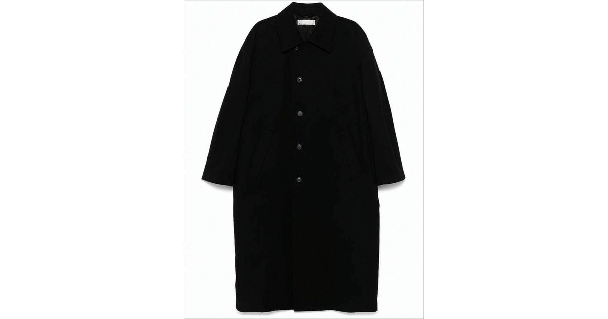 Our Legacy Long Structured Coat With Classic Collar And Button Closure ...