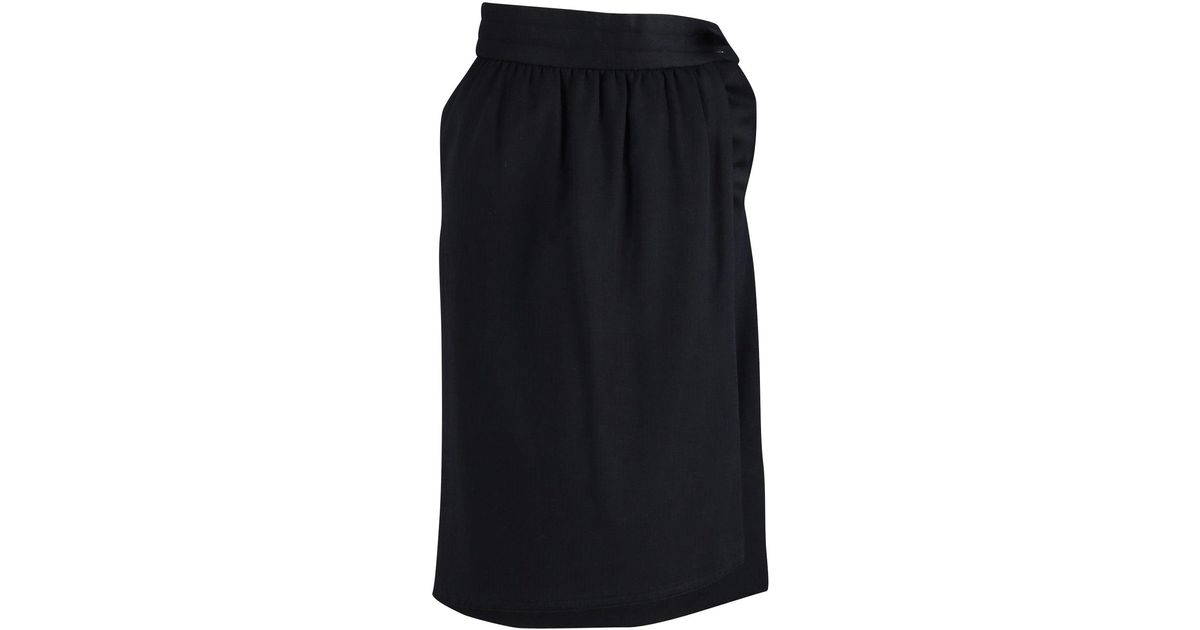ESCADA Wool Wrap Over Midi Skirt in Black | Lyst
