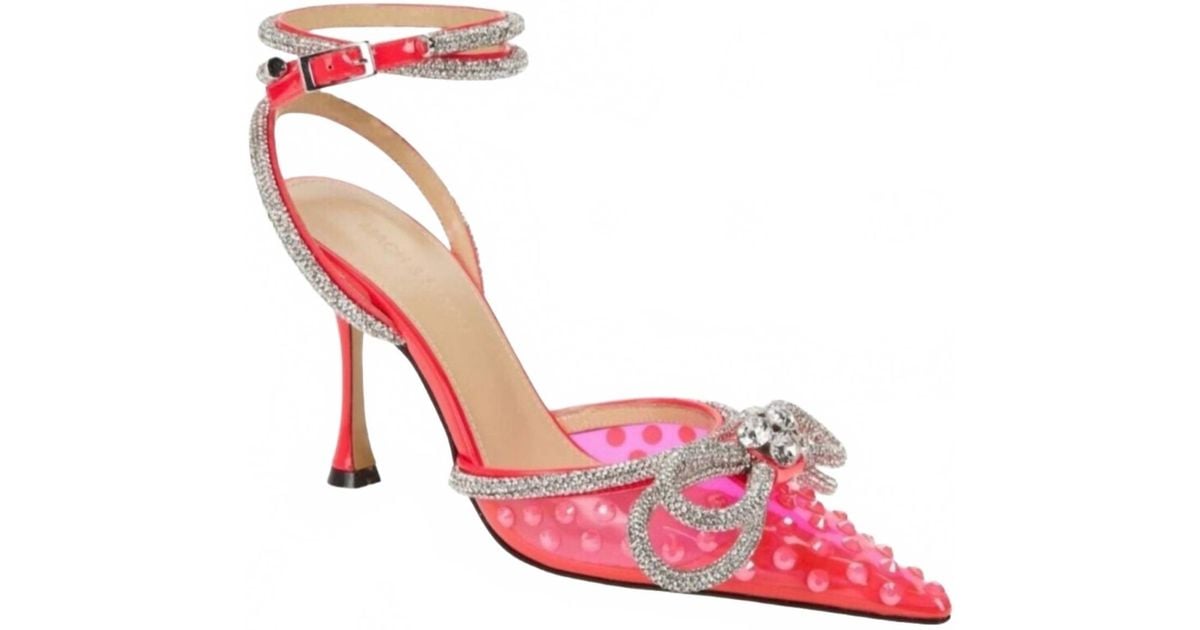 Mach & Mach Double Bow Stiletto Heels With Rhinestone Accents in Pink ...