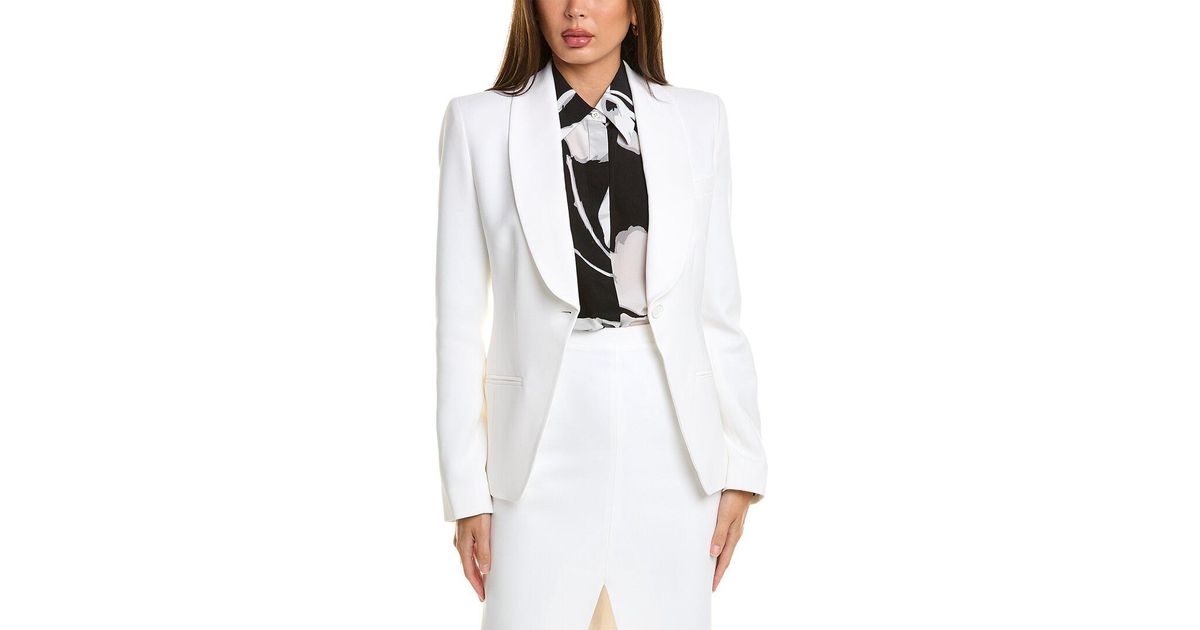 Michael Kors Sable Shawl Jacket in White | Lyst